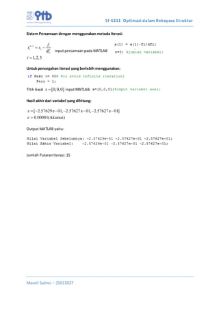 Tugas 1 Optimasi Struktur | DOCX