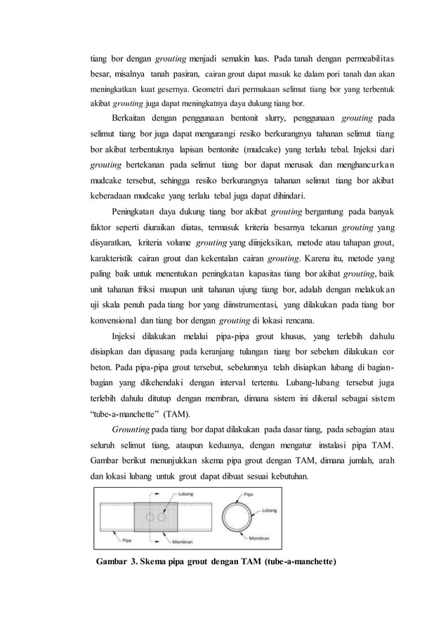 Teknik Fondasi 2 - Metode Grouting Pada Konstruksi Pondasi Tiang Bor Untuk Meningkatkan Daya ...