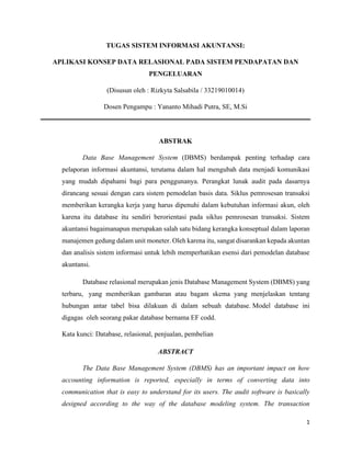 Tugas 10 sia aplikasi konsep data relasional pada sistem pendapatan dan pengeluaran converted | PDF
