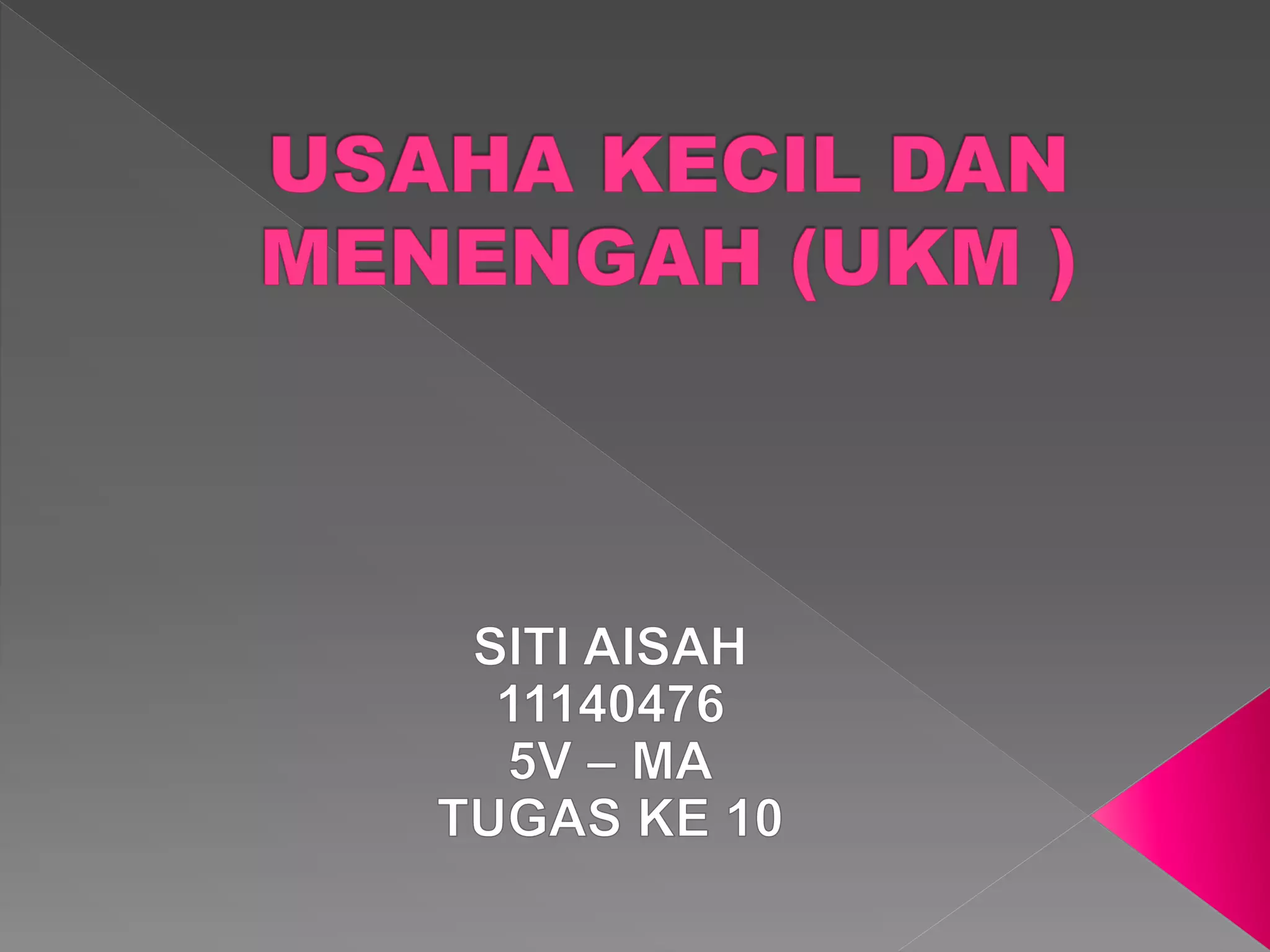 Tugas 10 usaha kecil dan menengah (ukm ) | PPTX