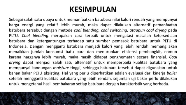 Tugas Pemanfaatan Batubara | PPT