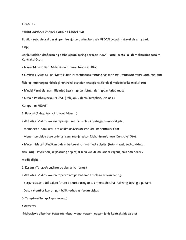 TUGAS 15 pekerti...pdf, bagaimana pembelajaran daring | PDF