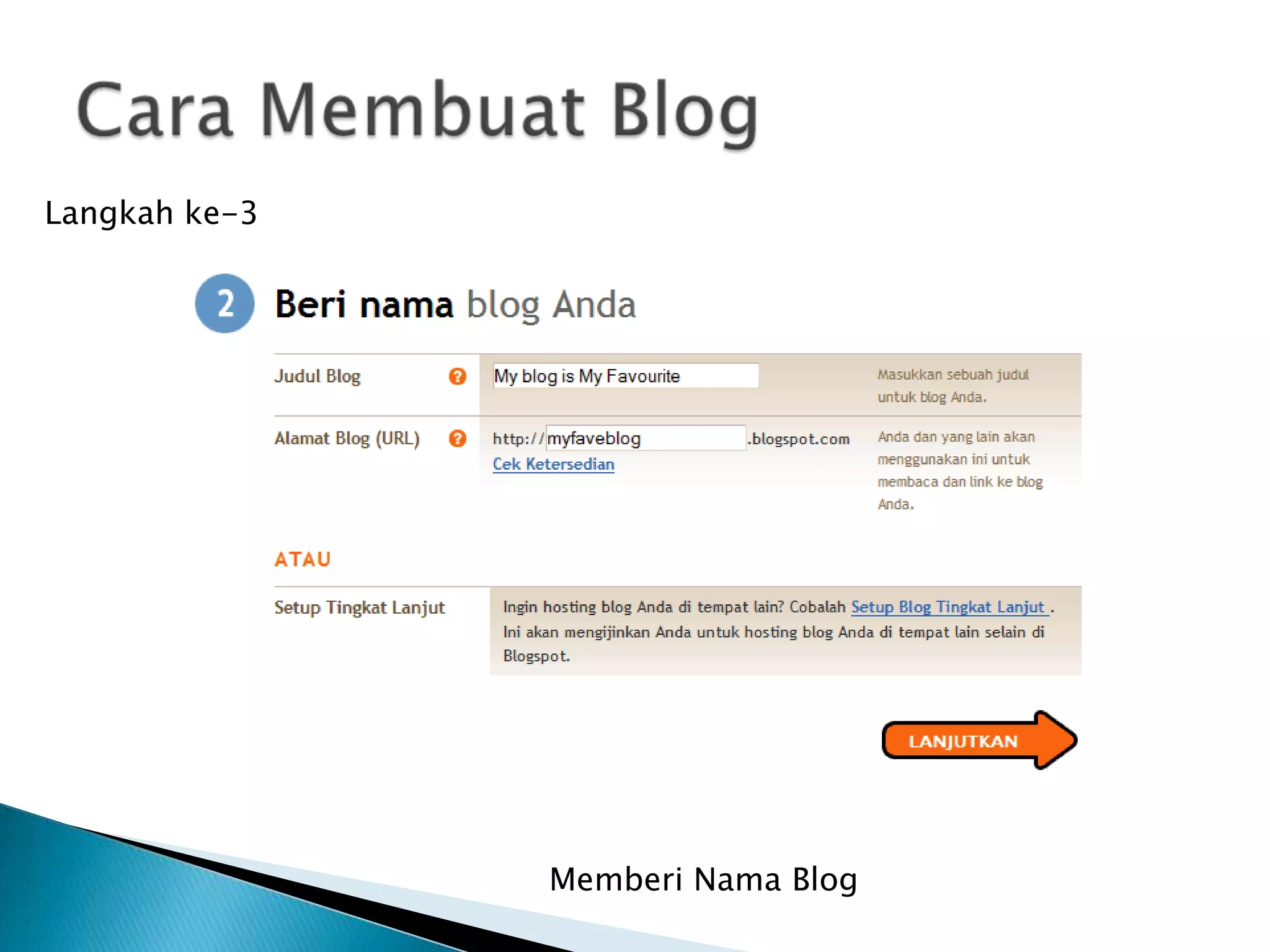 Tugas 1 cara membuat blogger | PPTX
