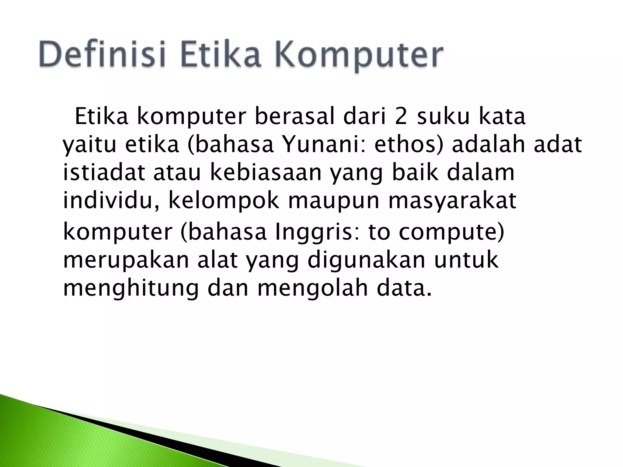 Etika Komputer | PPTX