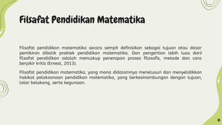 Sumbangsih Filsafat dalam Pend Matematika | PDF