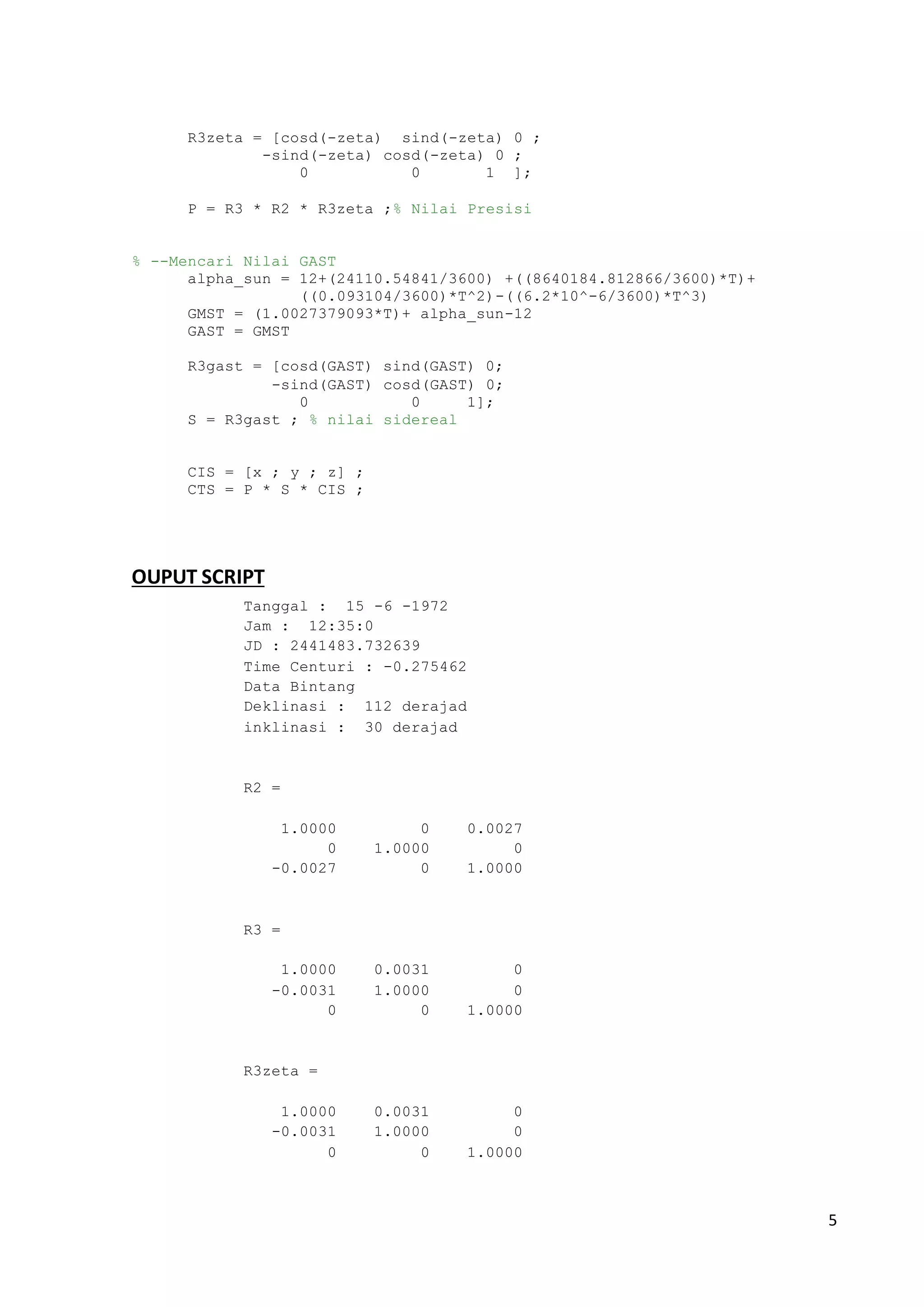 koordinat CIS, transformasikan ke CTS. | DOCX