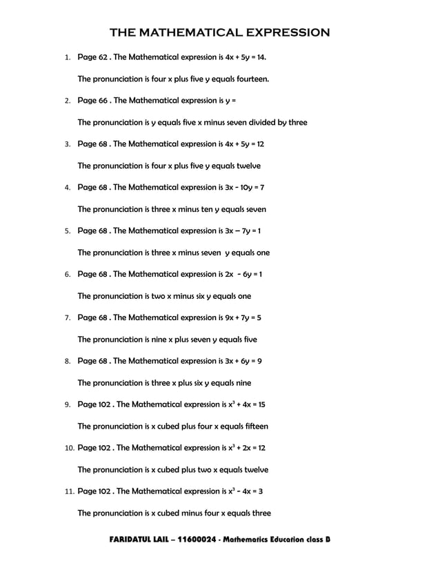 the mathematical expression | PDF