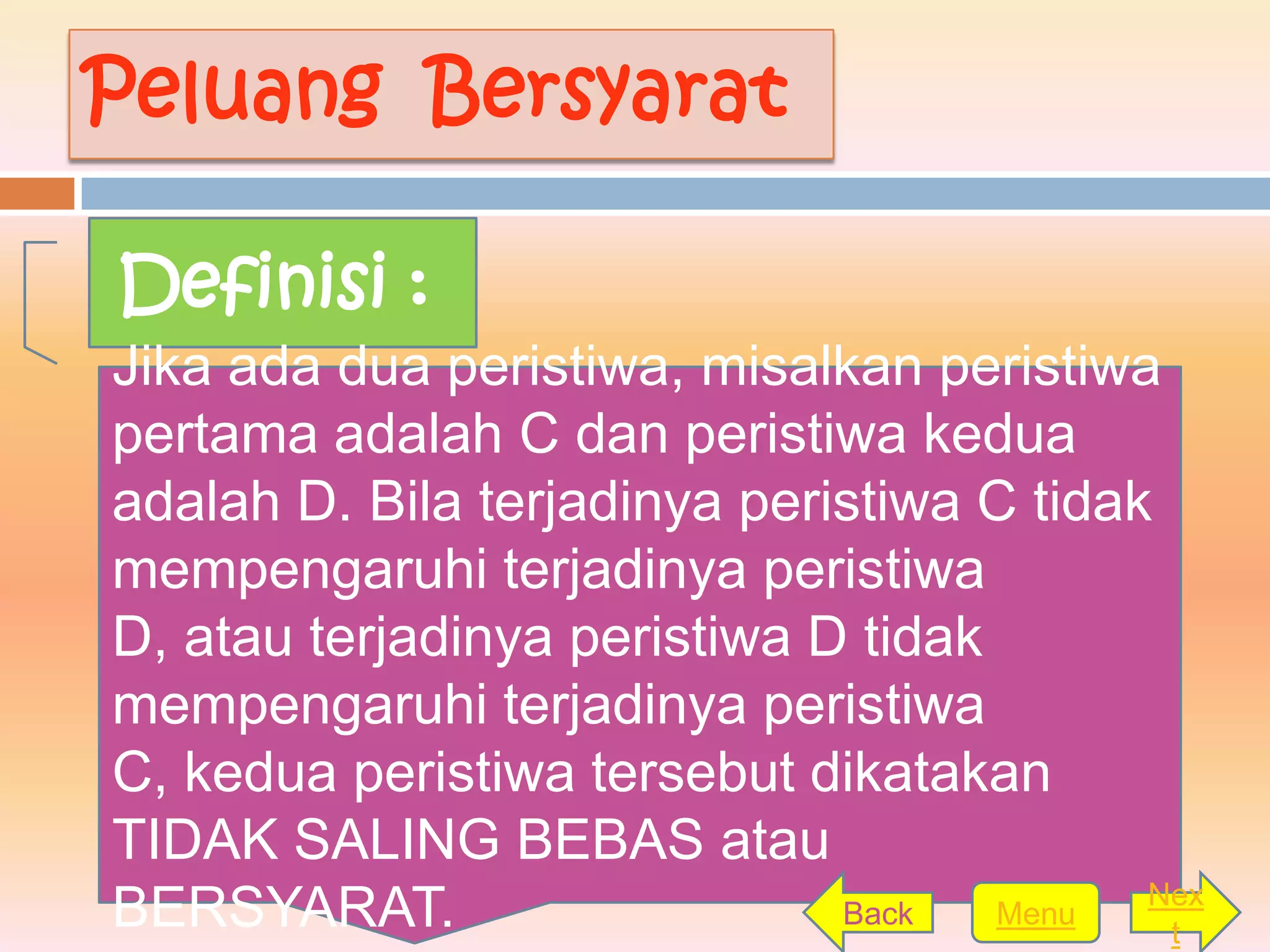 peluang bebas dan bersyarat | PPTX
