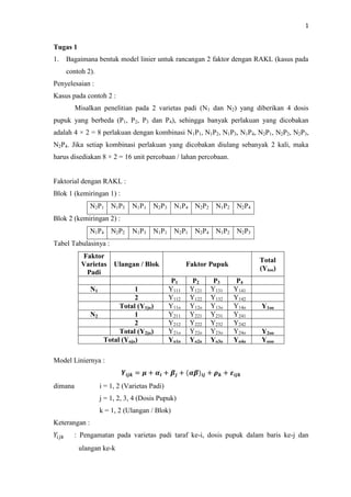 Rancangan Percobaan (faktorial) | DOCX