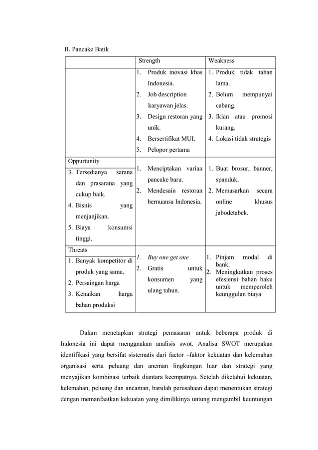 metode analisis SWOT | PDF