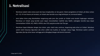 proses pengelolaan air limbah secara kimia | PPTX