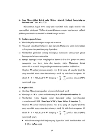 KEMAMPUAN MAHASISWA DALAM MEMVALIDASI BUKTI PADA ALJABAR ABSTRAK MELALUI PEMBELAJARAN ...