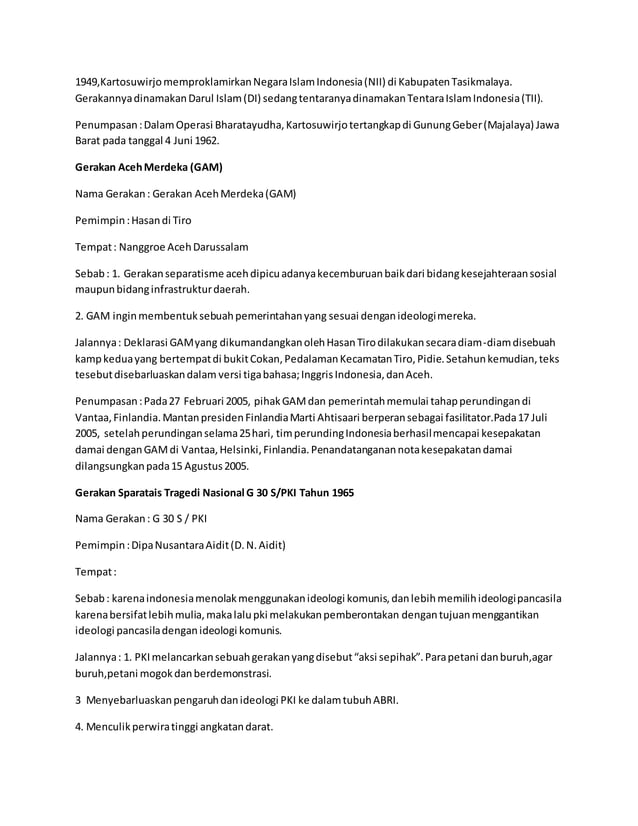 Penyebab disentegrasi atau gerakan Separatisme di indonesia | PDF