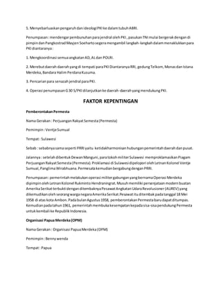 Penyebab disentegrasi atau gerakan Separatisme di indonesia | DOCX