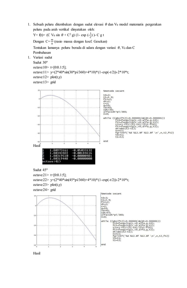 latihan Analisis Numerik dengan metode secant | PDF