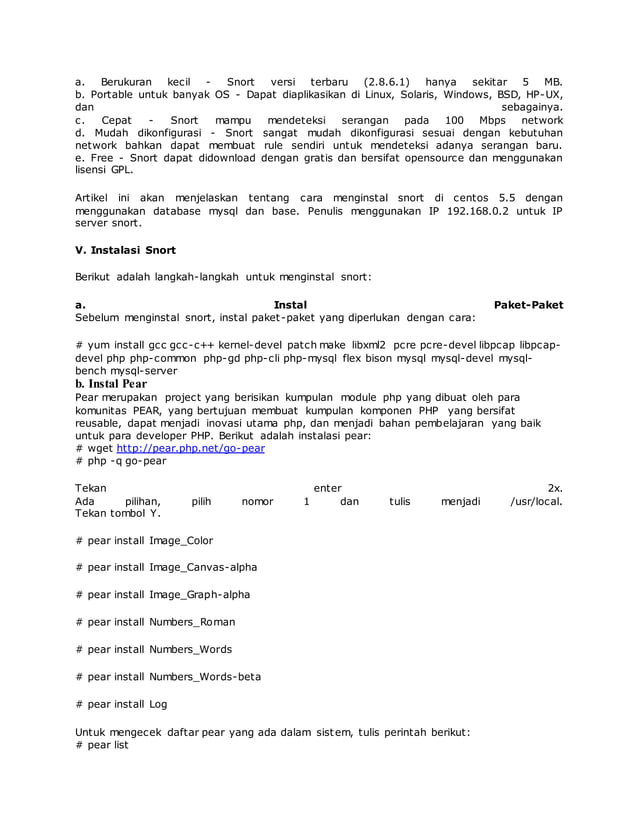 Firewall di linux dengan snort | PDF