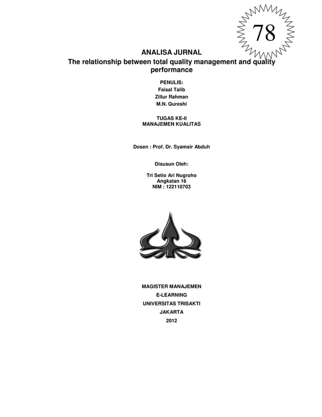 Tugas 2 analisa jurnal tri setio ari nugroho | PDF