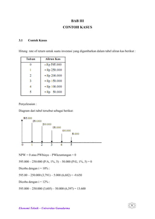 Tugas 2 analisis rate of return ekonomi teknik irwan zulkifli_teknik ...