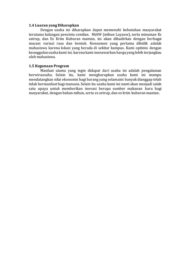 Tugas 2 bisnis plan | PDF