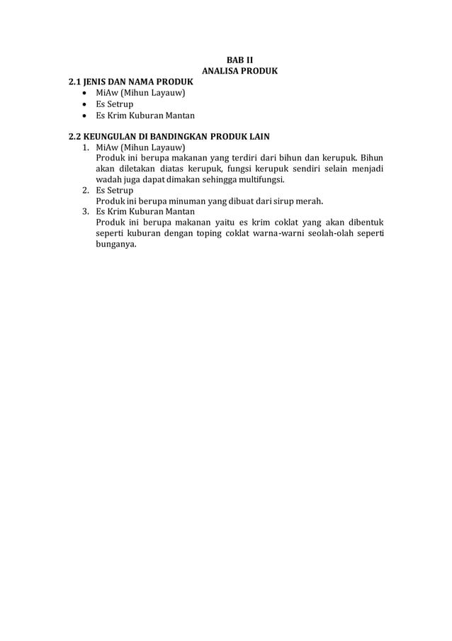 Tugas 2 bisnis plan | PDF