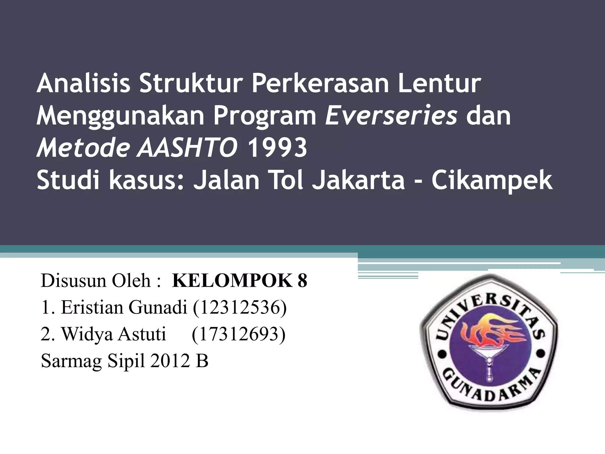 Analisis Struktur Perkerasan Lentur Menggunakan Program Everseries dan Metode AASHTO 1993 | PPTX