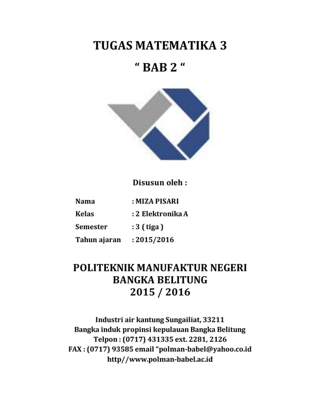 Tugas 3 matematika 3 | PDF | Free Download
