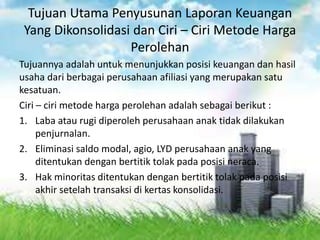 Akuntansi keuangan lanjutan 2 (metode harga perolehan) | PPTX