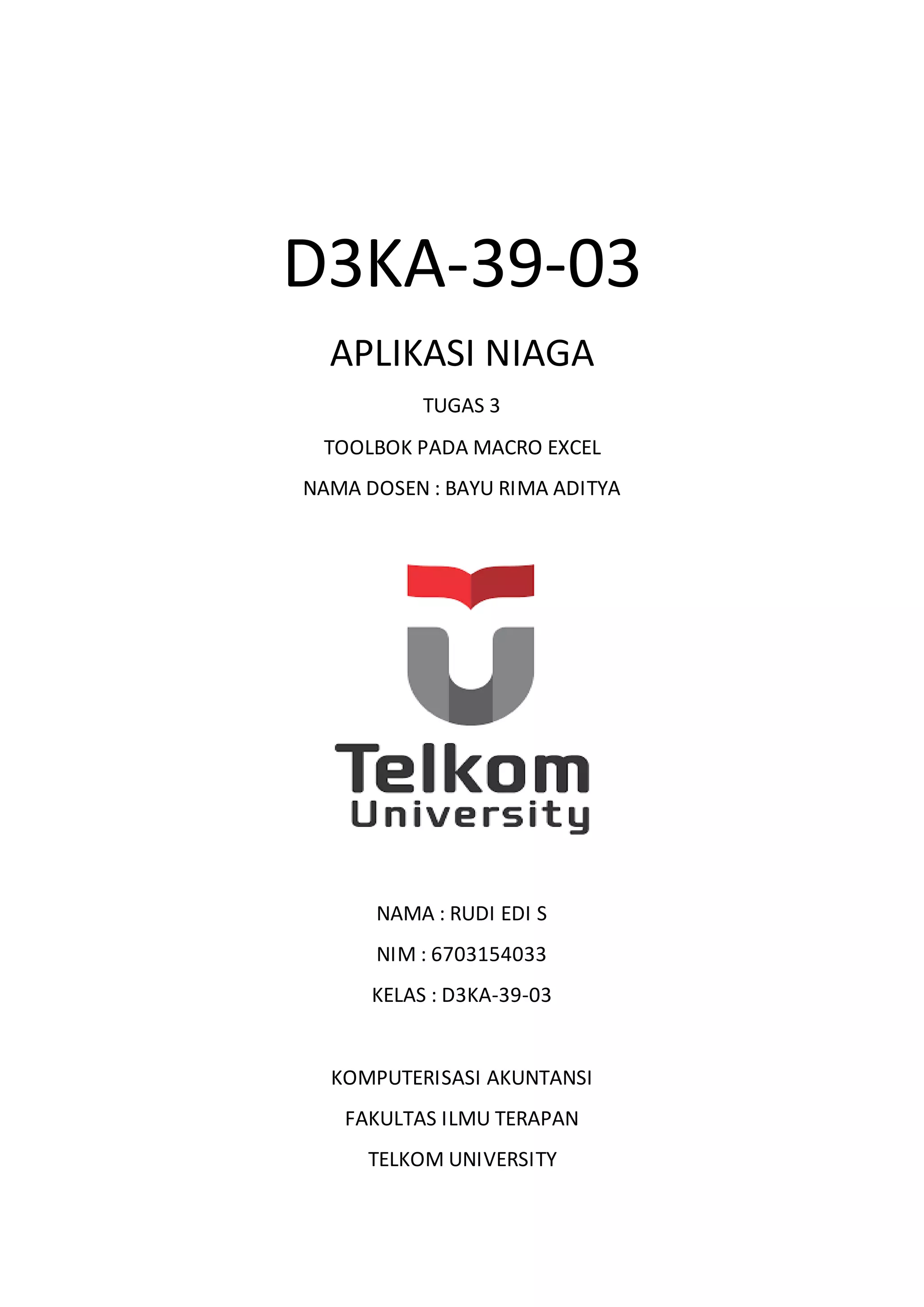 Tugas 3 aplikasi niaga 6703154033 | PDF