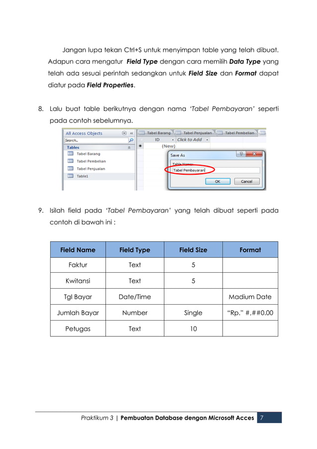 Membuat Database dengan Microsoft Acces | PDF