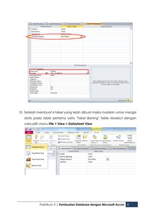 Membuat Database dengan Microsoft Acces | PDF