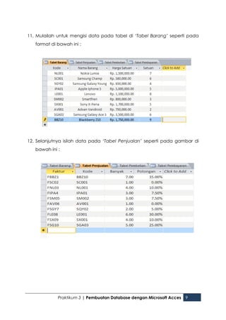 Membuat Database dengan Microsoft Acces | PDF