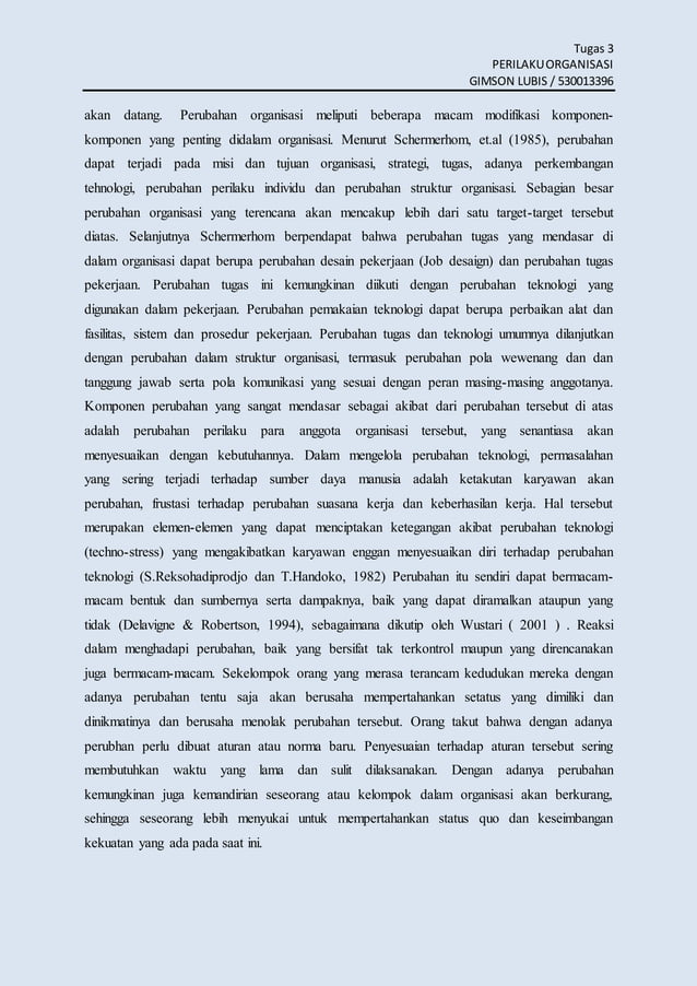 Tugas 3 gimson lubis perilaku organisasi | PDF
