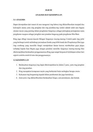 makalah Ring “PENGGUNAAN RING DI BERBAGAI KONSTRUKSI MESIN DAN ...
