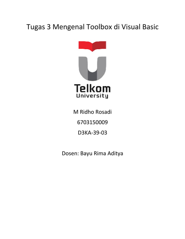 Tugas 3 mengenal toolbox di visual basic | PDF