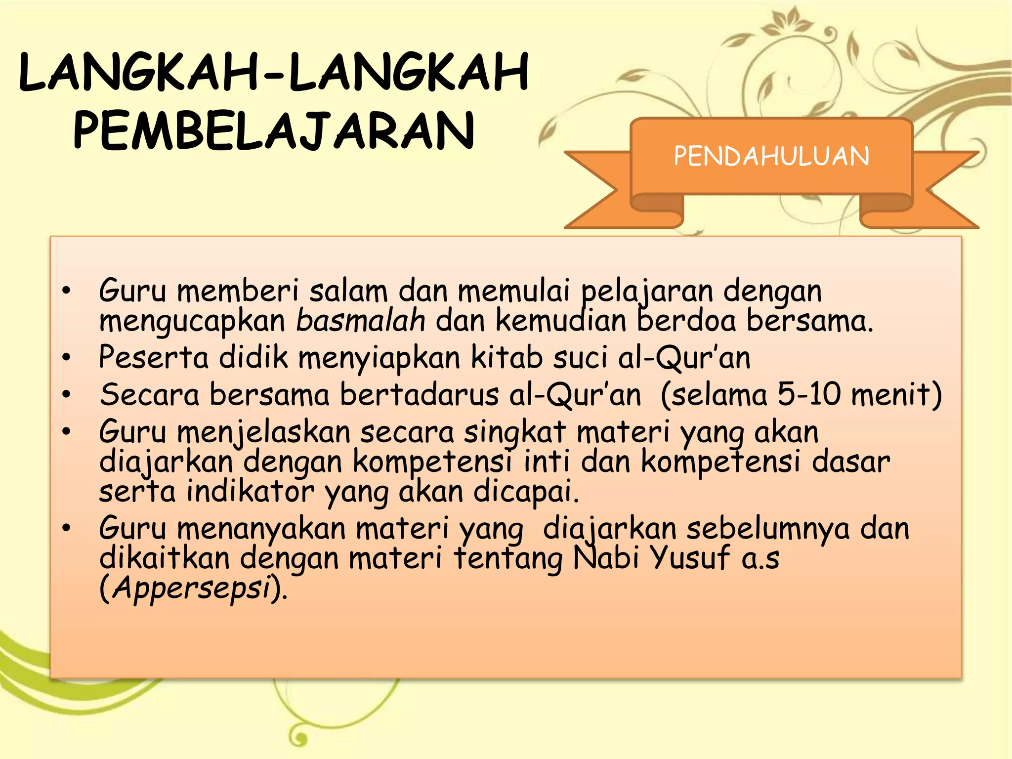 Contoh Kisah Keteladanan Nabi Yusuf AS | PPTX