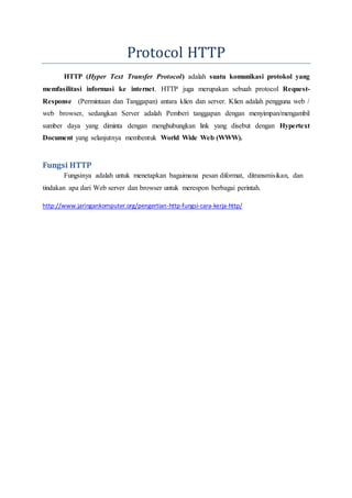 Tugas 3 Rangkuman Protocol DNS, FTP, HTTP, dan SMTP | DOCX