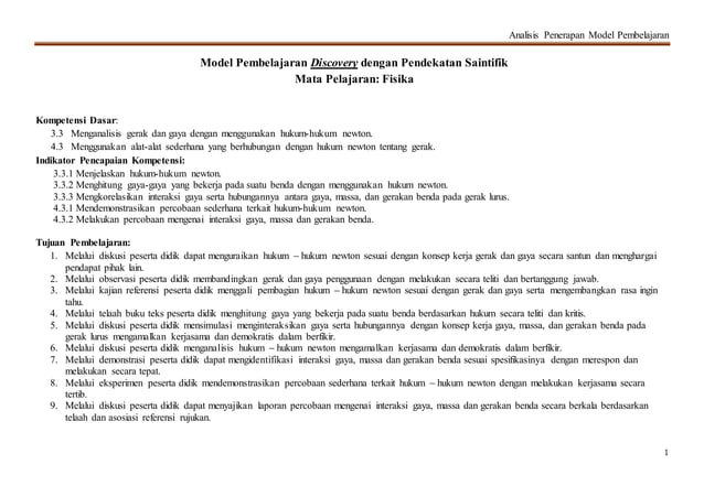 Tugas 3 sintak model pembelajaran discovery ok | PPT