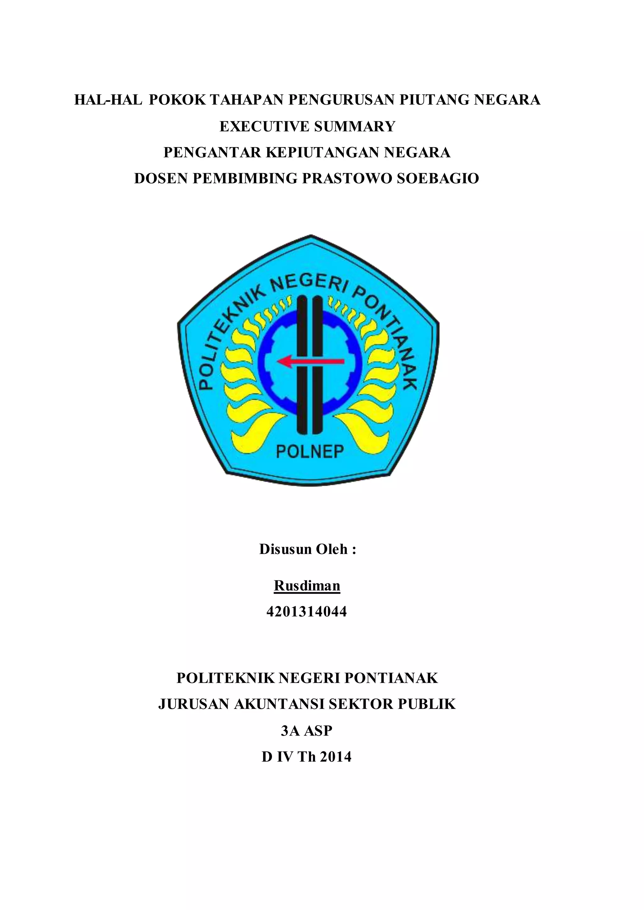 HAL-HAL POKOK TAHAPAN PENGURUSAN PIUTANG NEGARA 4 | PDF