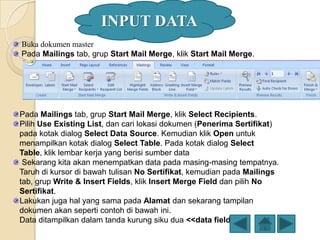 Cara Membuat Sertifikat dengan Mail Merge | PPTX