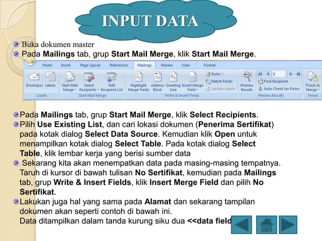 Cara Membuat Sertifikat dengan Mail Merge | PPTX
