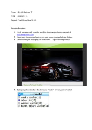 Tugas 4 api "studi kasus data mobil " | PDF