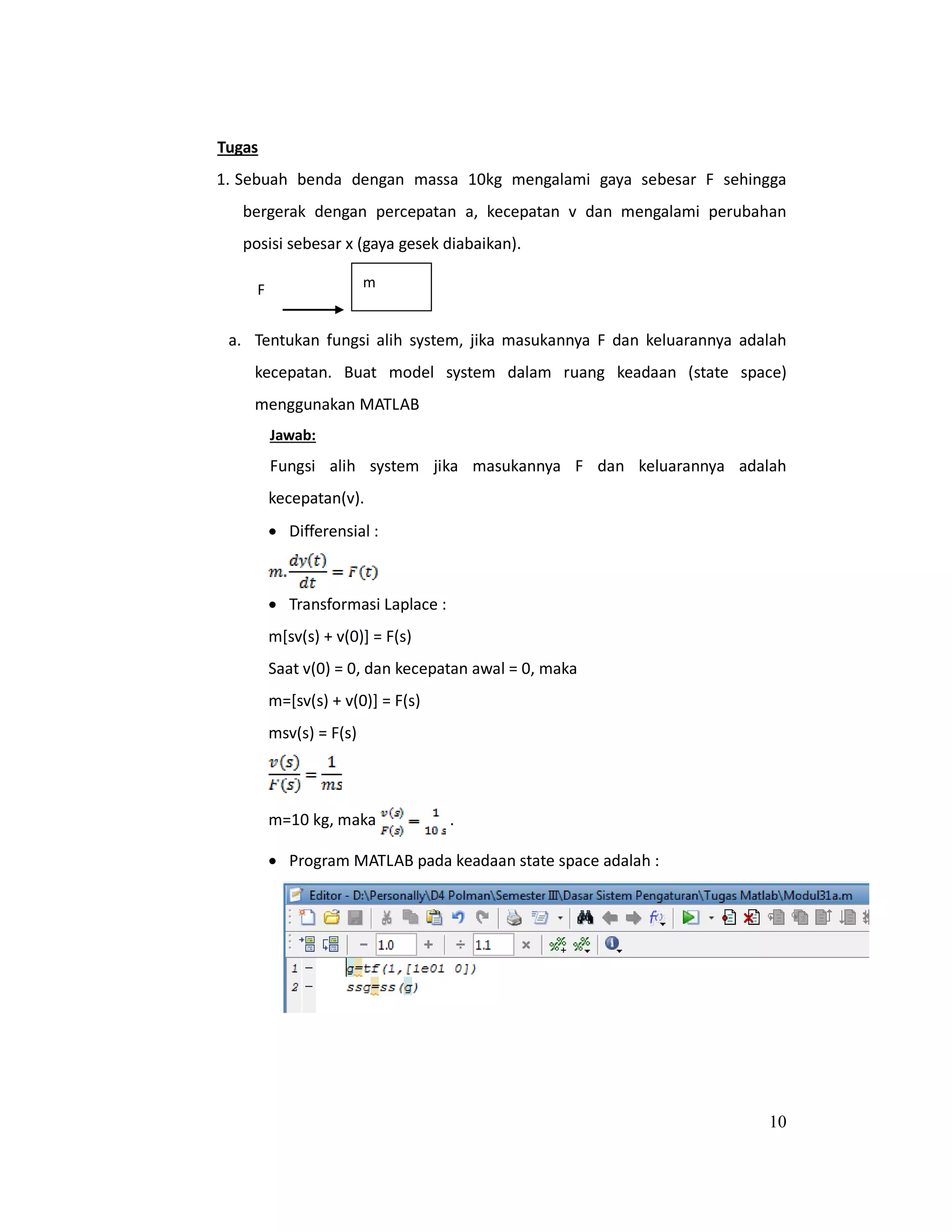 Dasar Sistem Pengaturan-Matlab | PDF