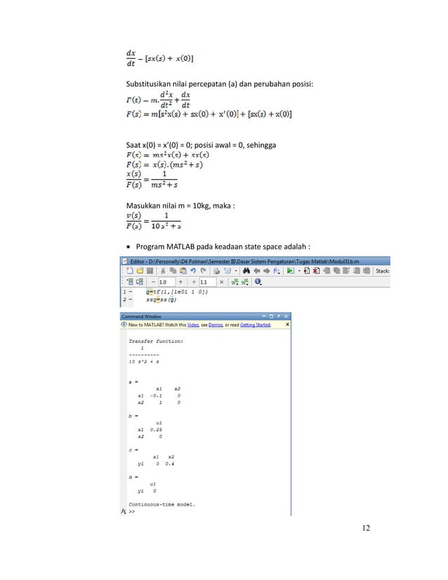 Dasar Sistem Pengaturan-Matlab | PDF