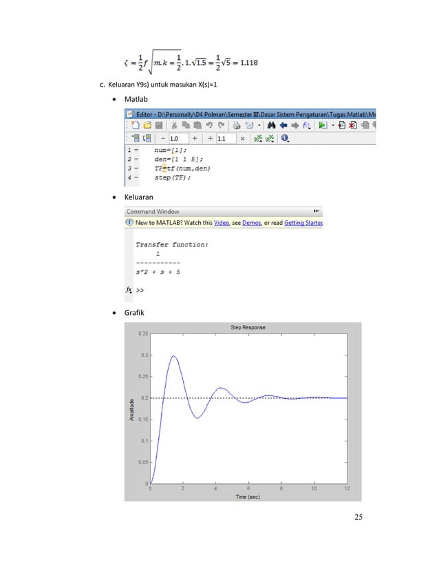Dasar Sistem Pengaturan-Matlab | PDF