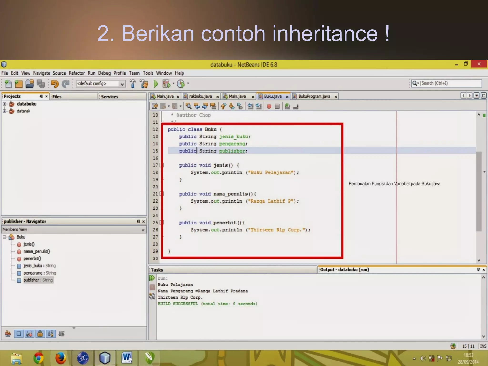 istilah inheritance pada Pemrograman Berorientasi Object | PPT