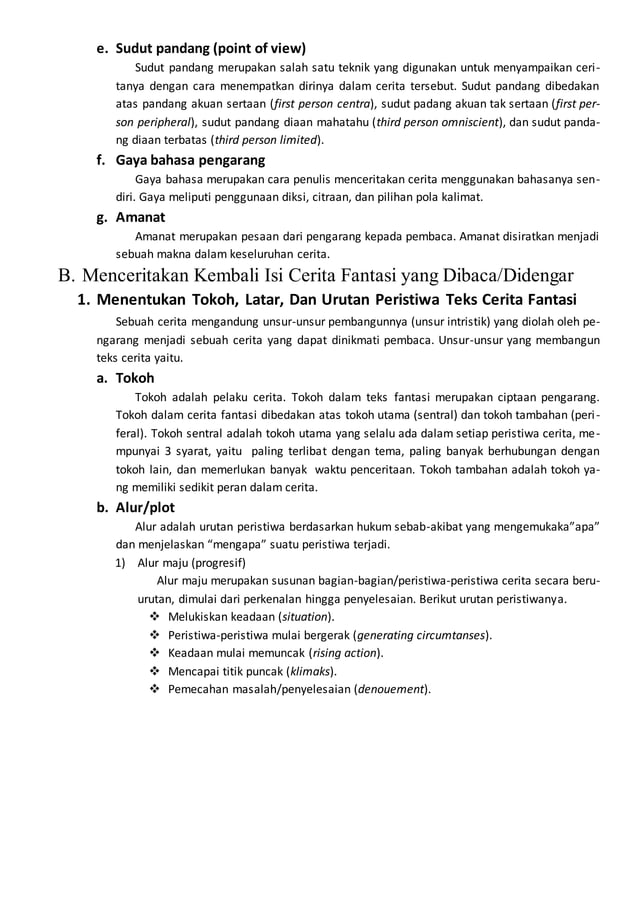 Rangkuman Bahasa Indonesia Kelas 7 Bab 2 | DOCX
