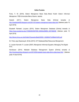 SISTEM MANAJEMEN BASIS DATA | PDF