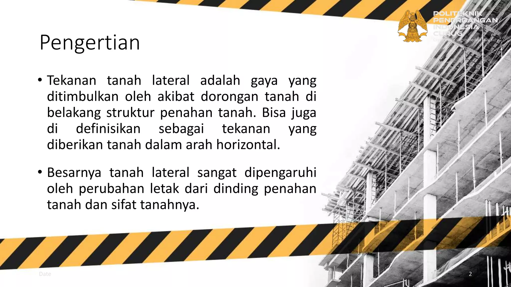 Mekanika Tanah II (Teori Tekanan Tanah Lateral) | PPTX