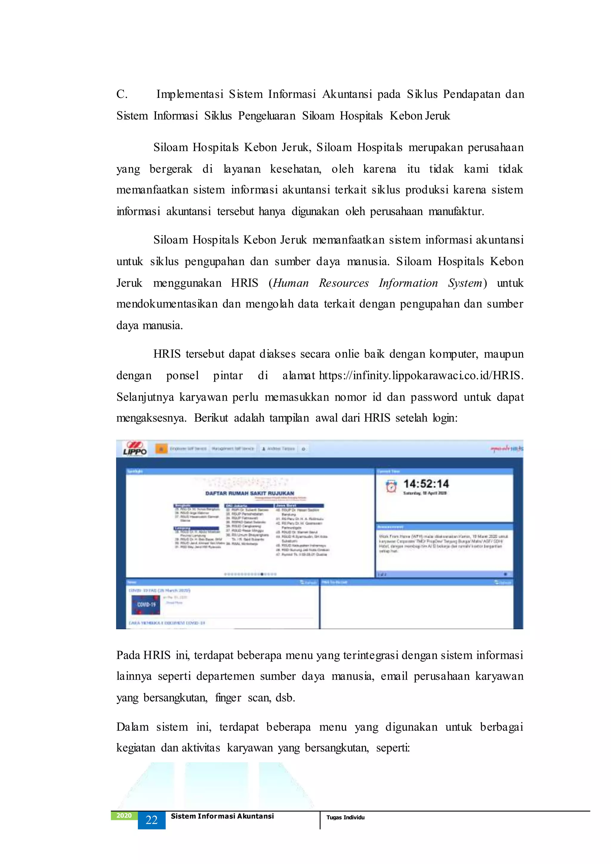 Sistem lnformasi Siklus Produksi, Sistem Informasi Siklus Pengupahan dan Sumber Daya Manusia | DOCX