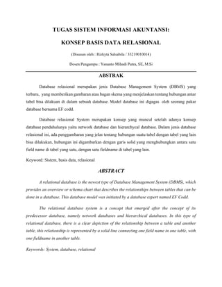 Tugas 8 sia konsep basis data relasional rizkyta salsabila 33219010014 ...